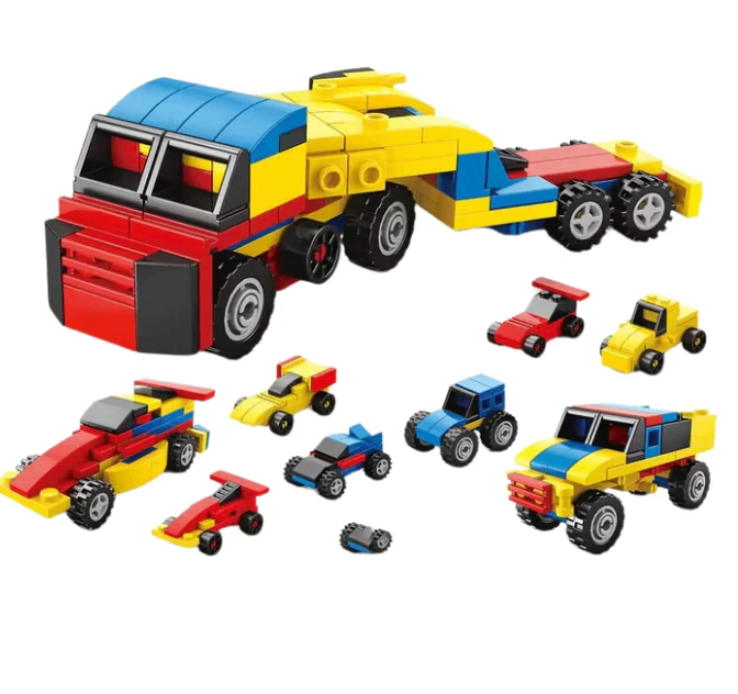 6-in-1 Racing Car Blocks Set | Creative Buildable Car Set – Cuddly Bubbly