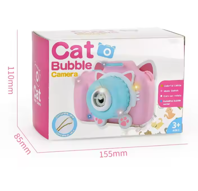 Electric Cat Bubble Camera for Kids – Cuddly Bubbly